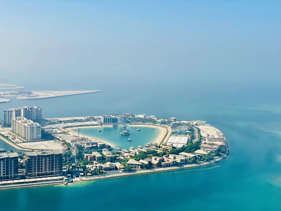 Bird’s eye view of the Reef Island, Bahrain